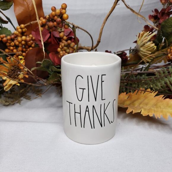 Rae Dunn | Accents | Rae Dunn Give Thanks Autumn Leaves Candle New ...